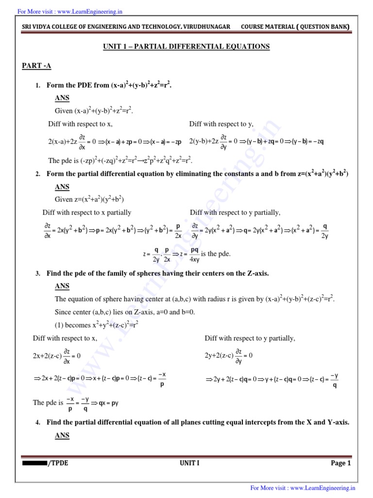 MA3351 QB Part A - B 01 - by LearnEngineering - in | PDF | Partial Differential Equation ...