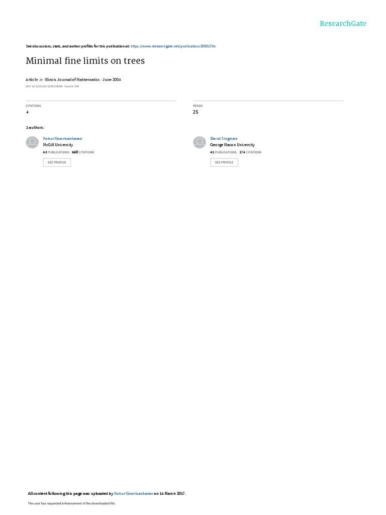 Minimal Fine Limits On Trees | PDF | Function (Mathematics) | Measure (Mathematics)