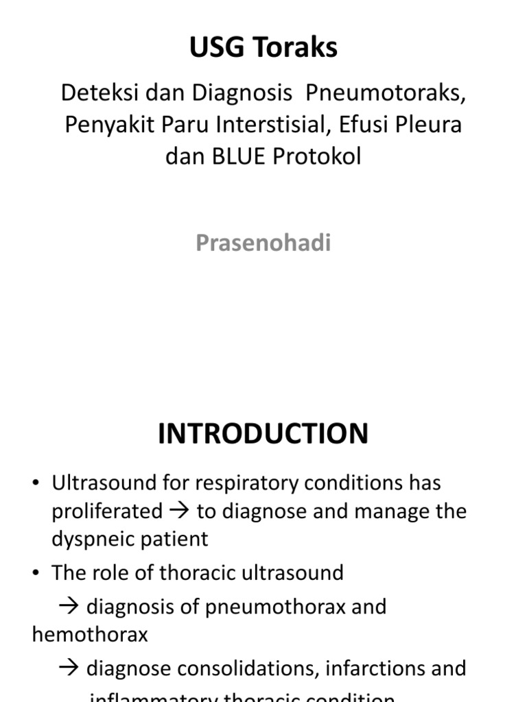 Thoracic Ultrasound for Pneumothorax Detection | PDF