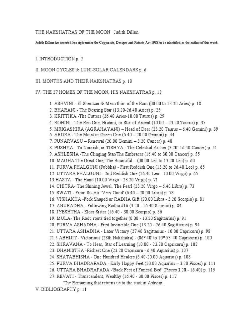 Understanding the 27 Nakshatras | PDF | Zodiac | Astrological Sign