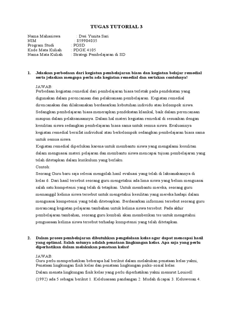 Tugas 3-Strategi Pembelajaran-Dwi | PDF