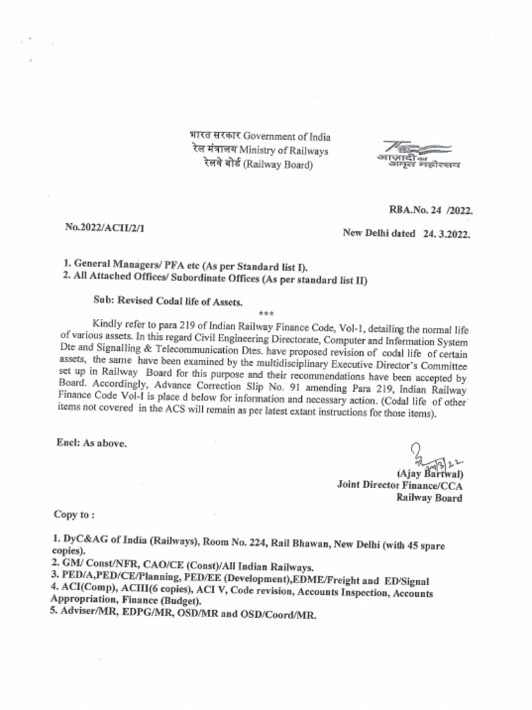 Codal Life of Assets | PDF