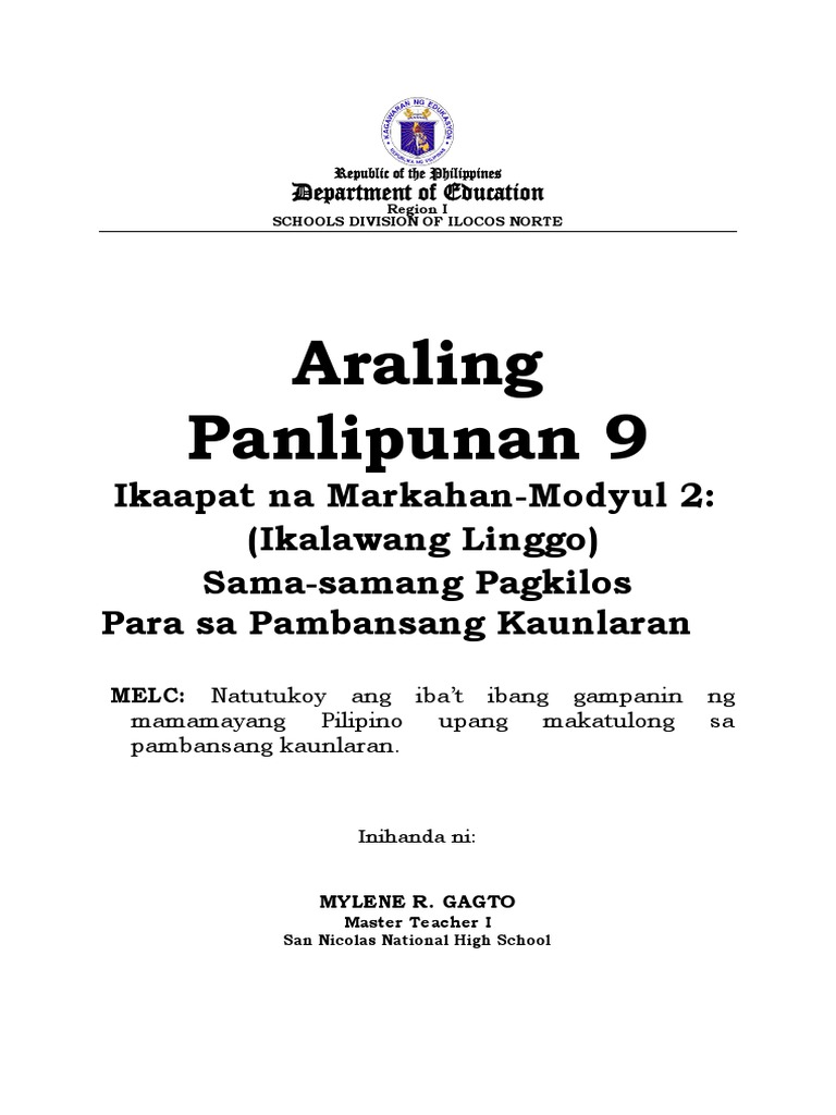 AP9 Q4 Mod2 Wk2 MRGagto | PDF