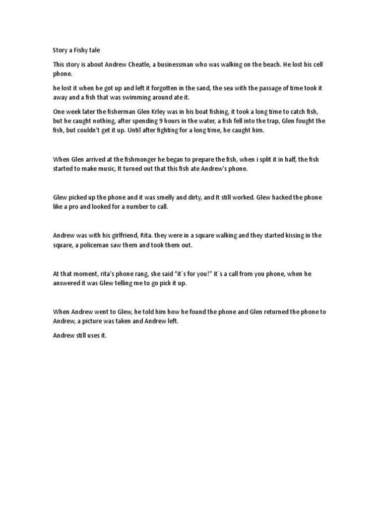 Story A Fishy Tale TASK 2 | PDF