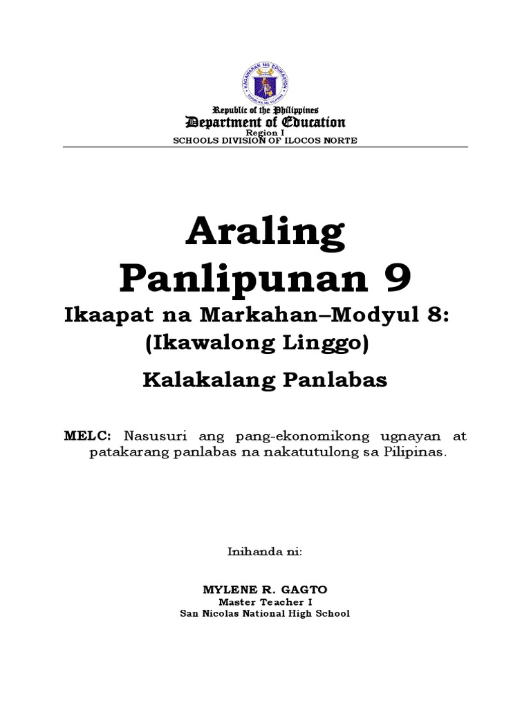 AP9 Q4 Mod8 Wk8 MRGagto. | PDF