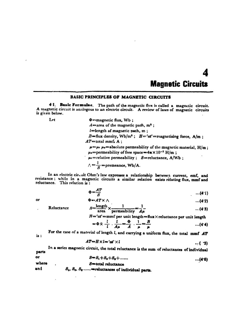 CH 4 Magnetic Circuits | PDF