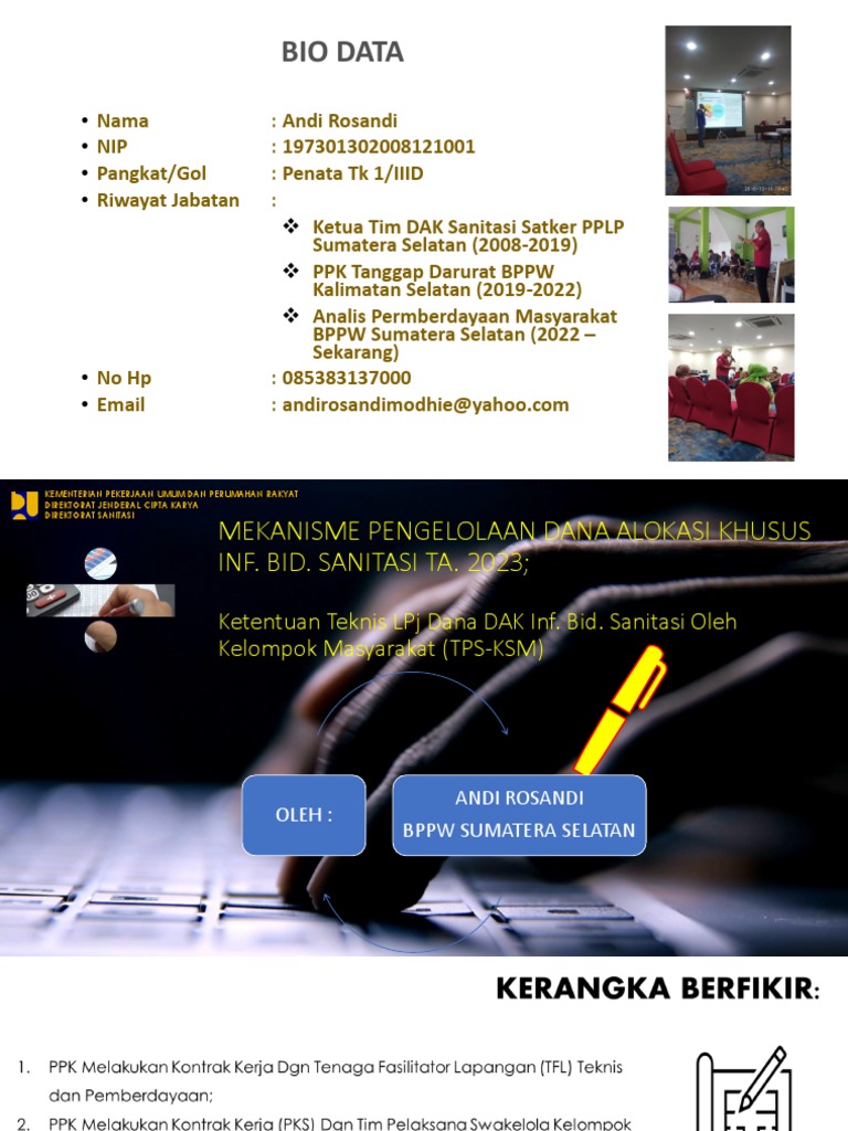 Ketentuan Teknis LPJ Dana DAK Infrastruktur Bid Sanitasi Oleh TPS KSM TA 2023 | PDF