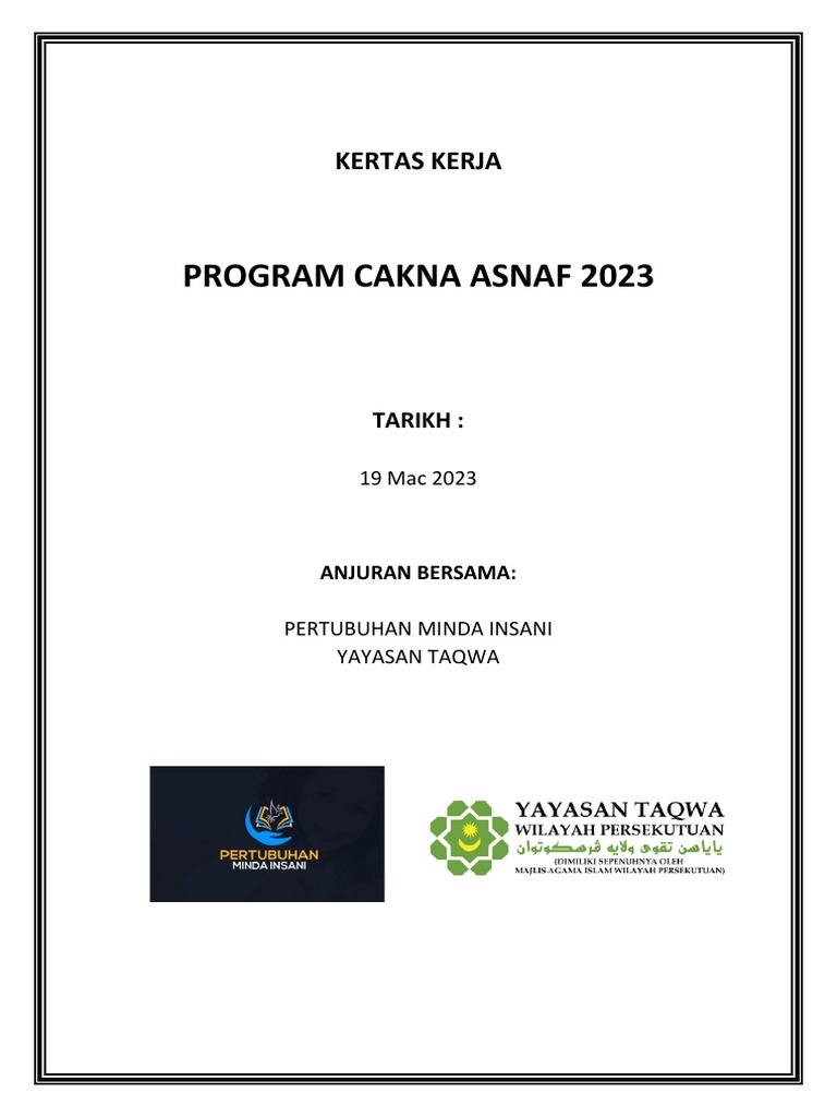 Program Cakna Asnaf 2023 | PDF