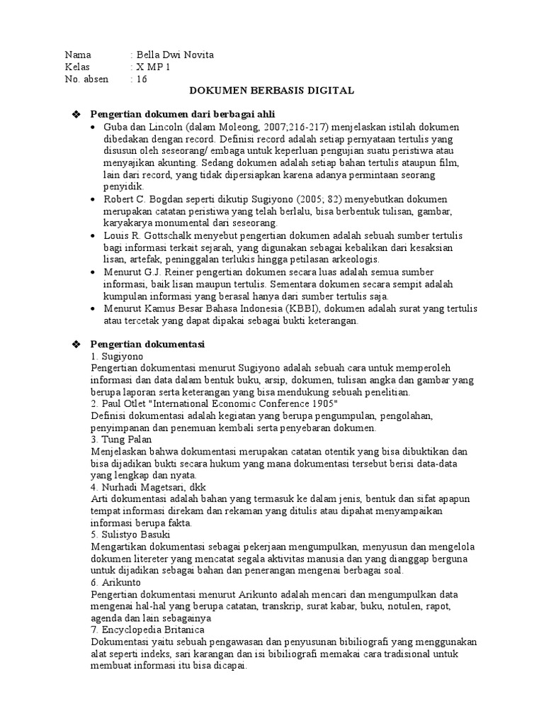 Ciri dan Pengertian Dokumen Digital | PDF