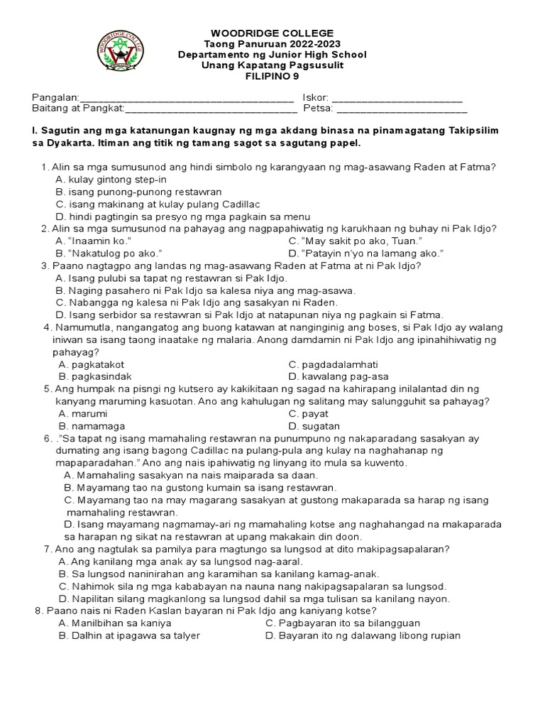 Filipino9 1st Quarter | PDF