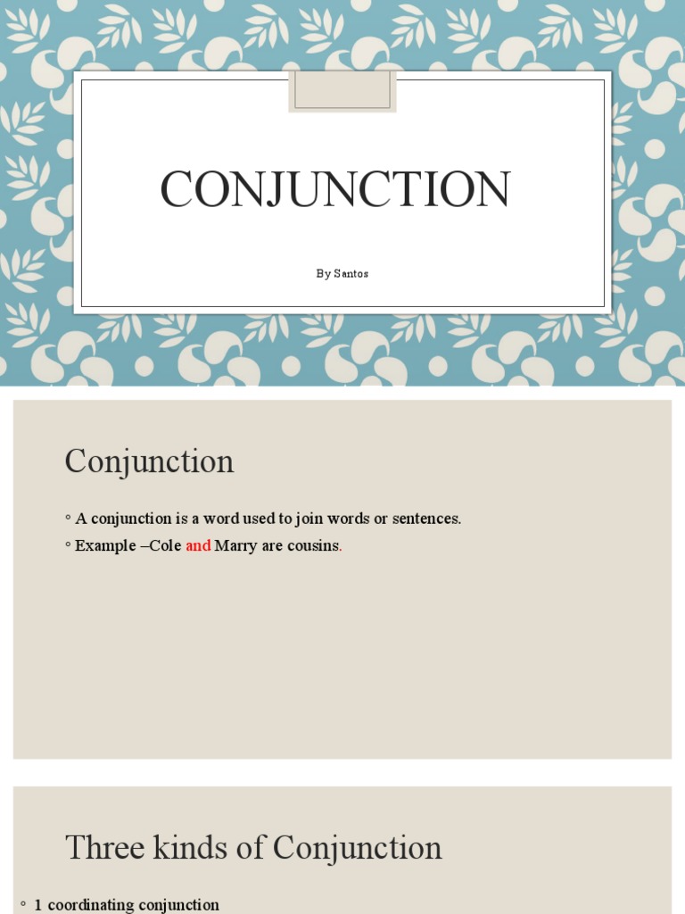 Conjunction | PDF