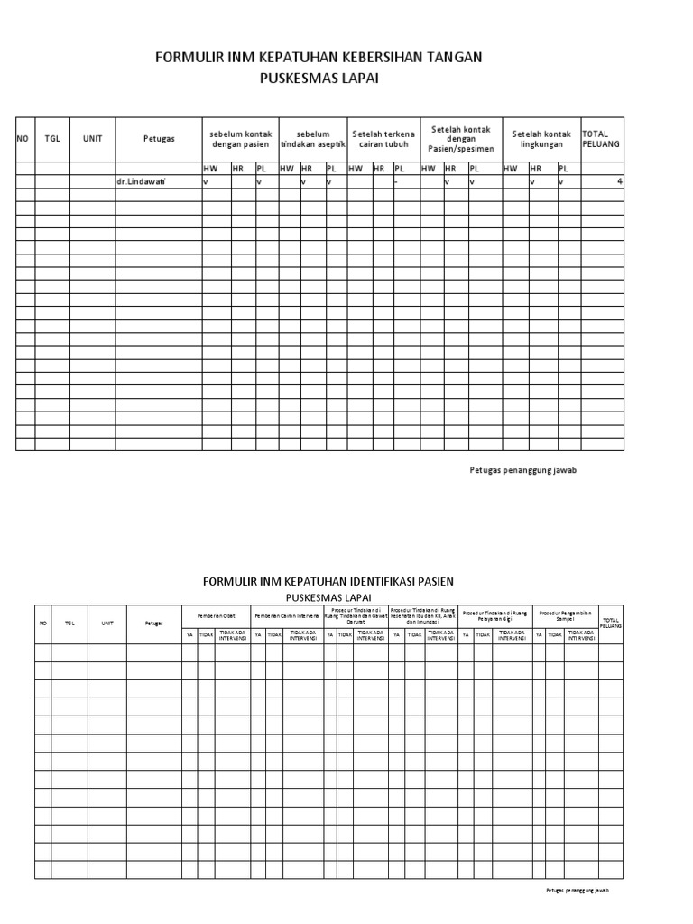 Formulir INM HC Lapai | PDF