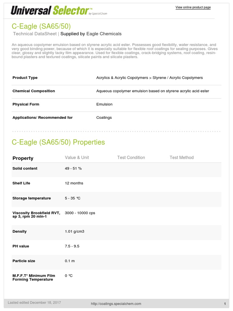 C-Eagle (SA65 - 50) - Eagle Chemicals | PDF