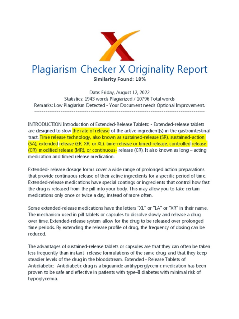 PCX - Report | PDF | Silicon Dioxide | Tablet (Pharmacy)