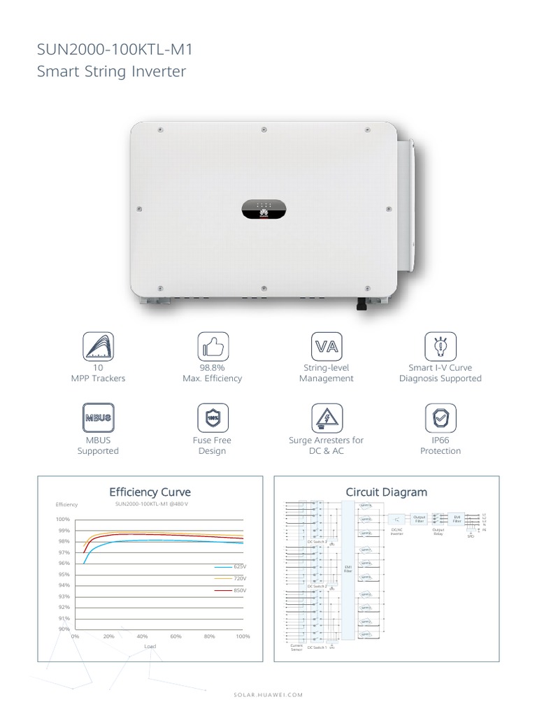 Catalog Inverter Huawei SUN2000-100KTL-M1 | PDF | Alternating Current | Metrology