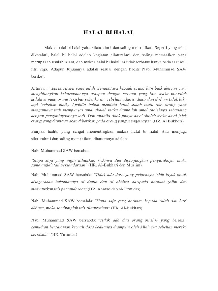 Materi Halal Bi Halal | PDF | Agama & Spiritualitas