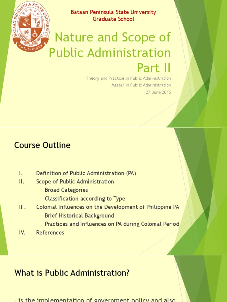 Nature and Scope of Public Administratio | PDF | Public Administration ...
