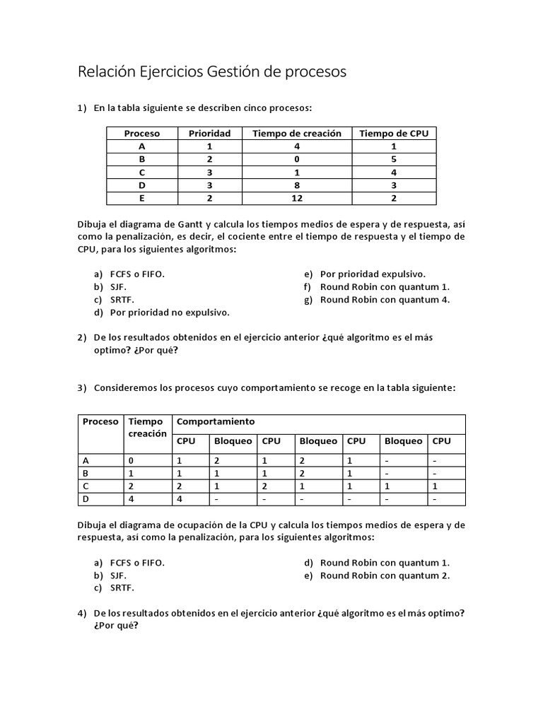 Análisis de Algoritmos de Planificación | PDF | Métodos y materiales de enseñanza