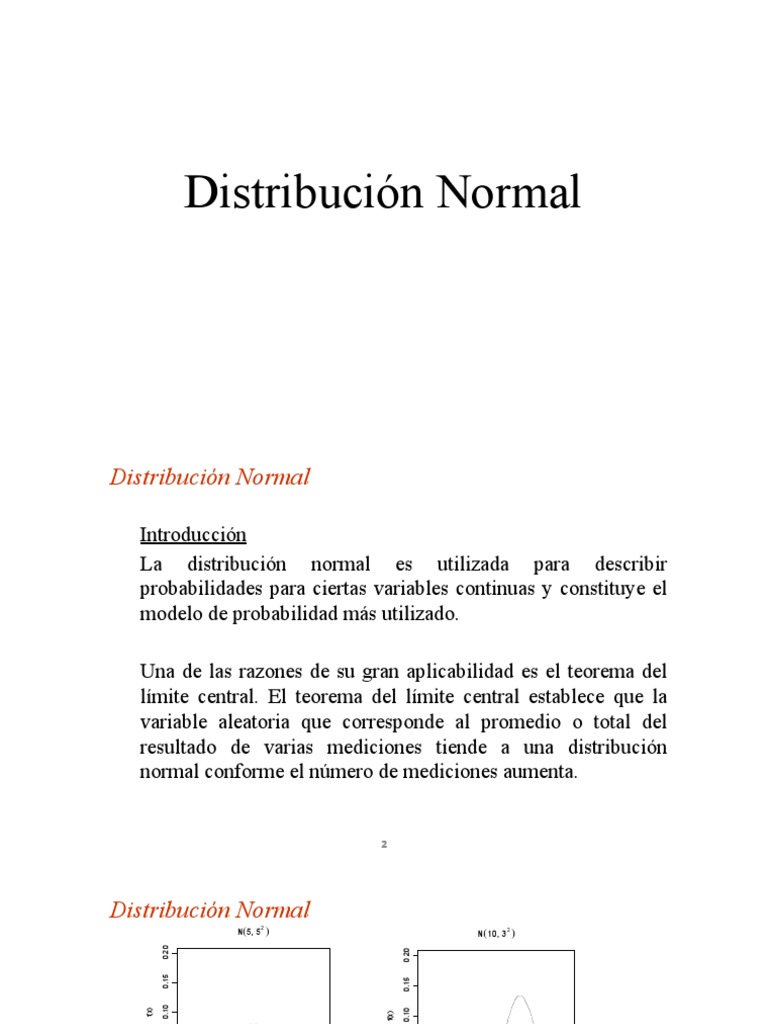 Distribución Normal | PDF | Distribución normal | Probabilidades y ...