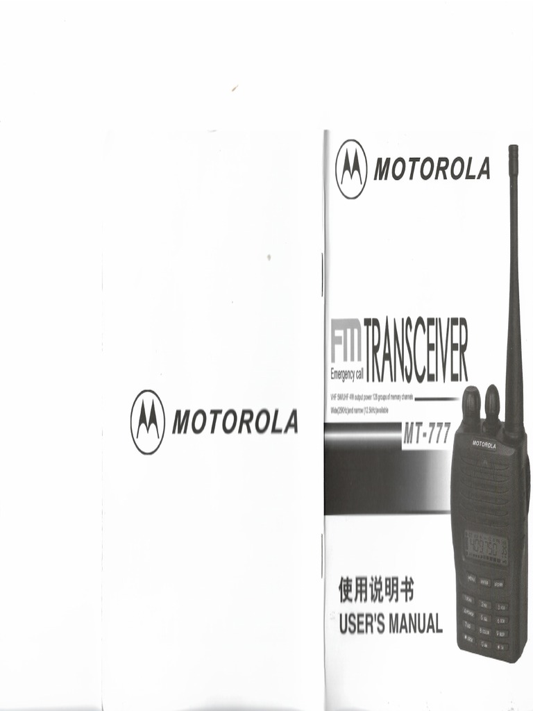 Motorola MT 777 Walkie Talkie Manal | PDF