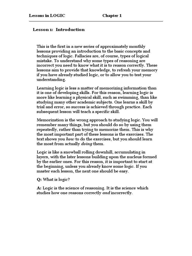 Logic 1 | PDF
