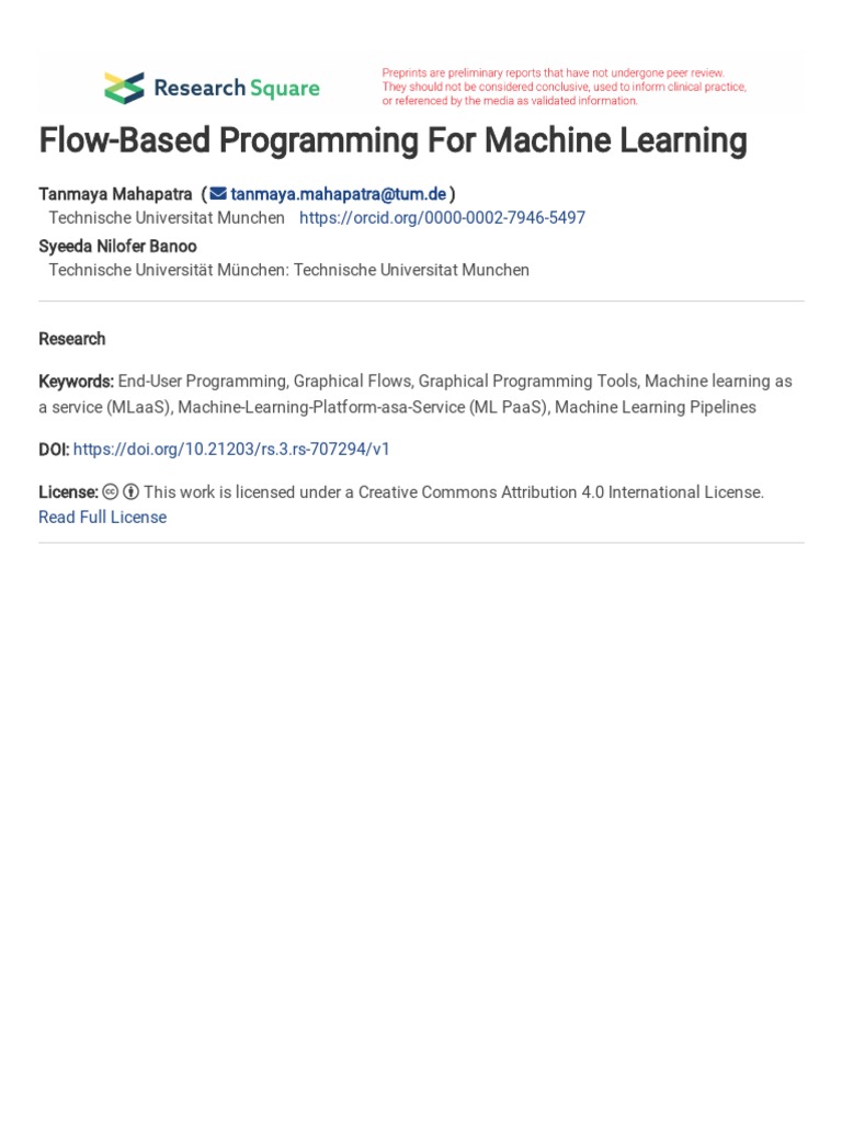 Flow-Based Programming For Machine Learning | PDF | Machine Learning | Apache Spark