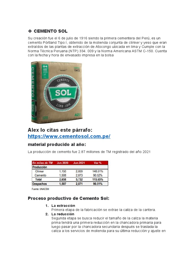 Cemento Sol | PDF