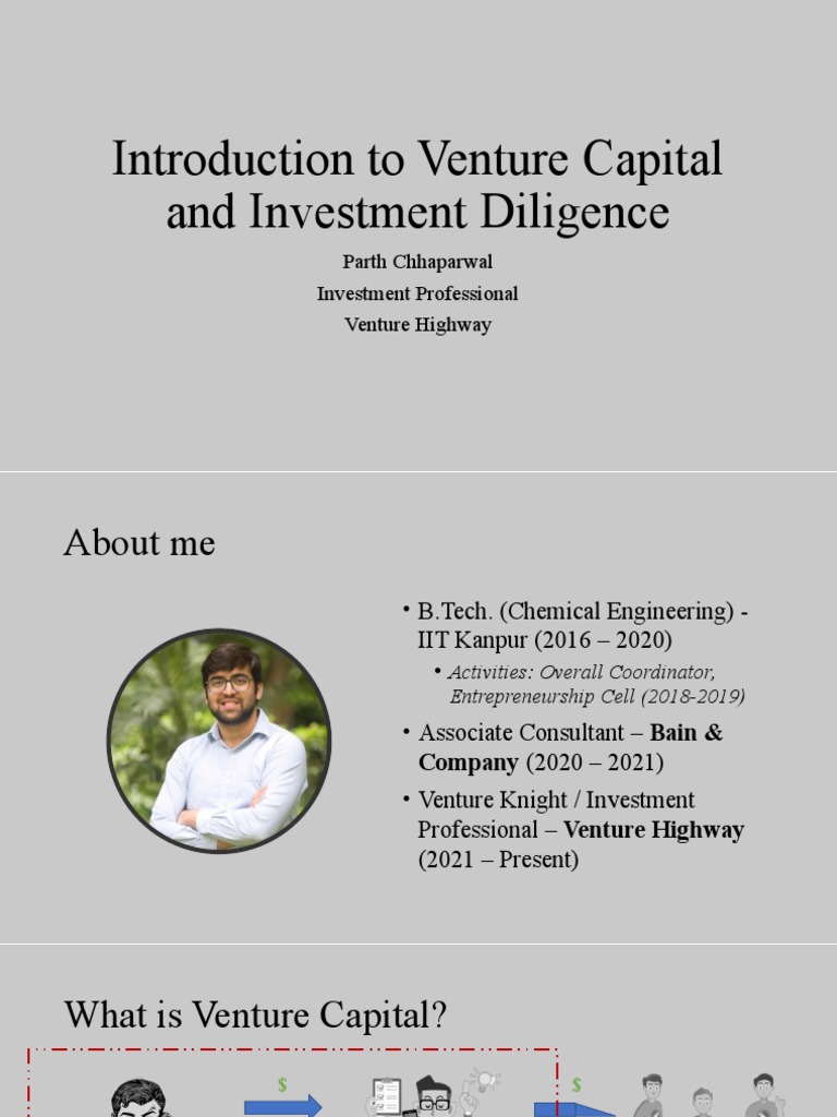 Iitk Vc Presentation Pdf Venture Capital Corporate Finance