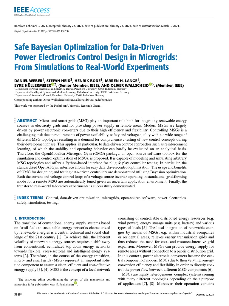 Safe Bayesian Optimization For Data-Driven Power Electronics Control ... Safe Bayesian Optimization For Data-Driven Power Electronics Control ...
