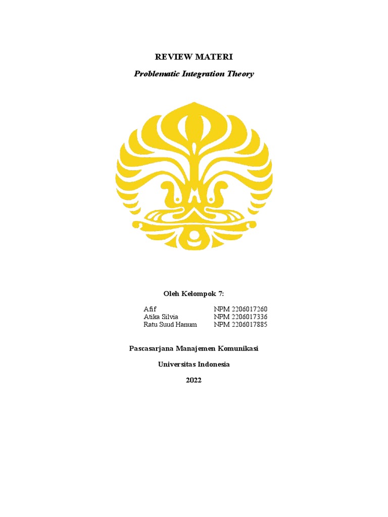 Kelompok 7 - Problematic Integration Theory | PDF