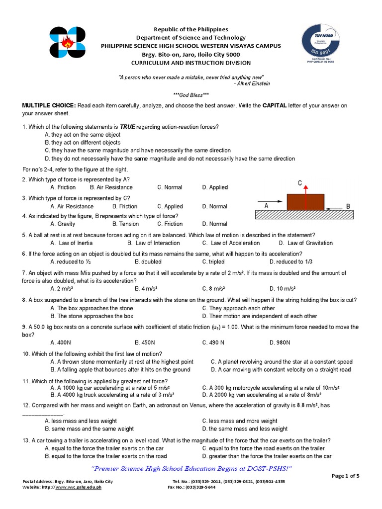 Physics Reviewer | PDF | Collision | Force