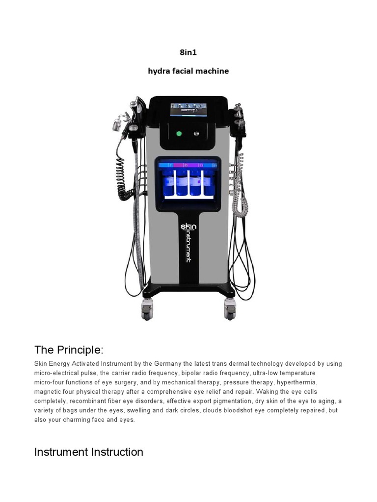 8-in-1 Hydra Facial Machine Overview | PDF | Skin | Wrinkle