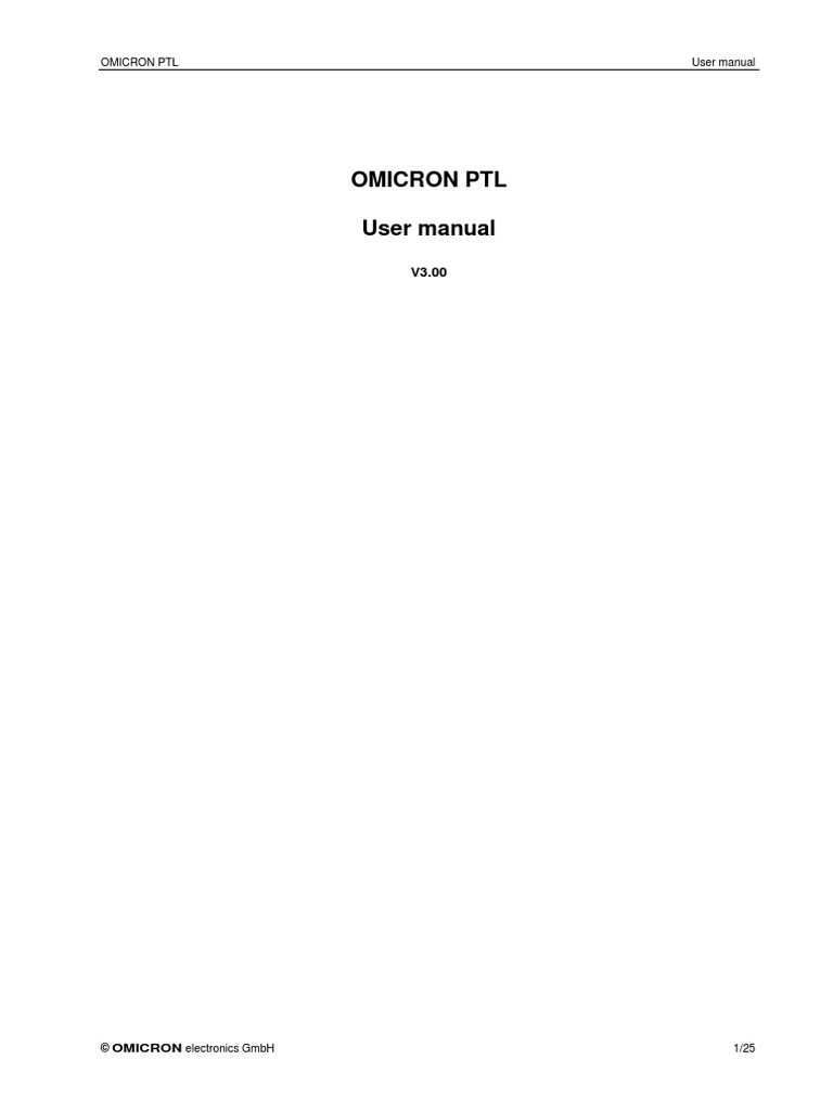 Omicron PTL User Manual Enu | Download Free PDF | Relay | Power Supply