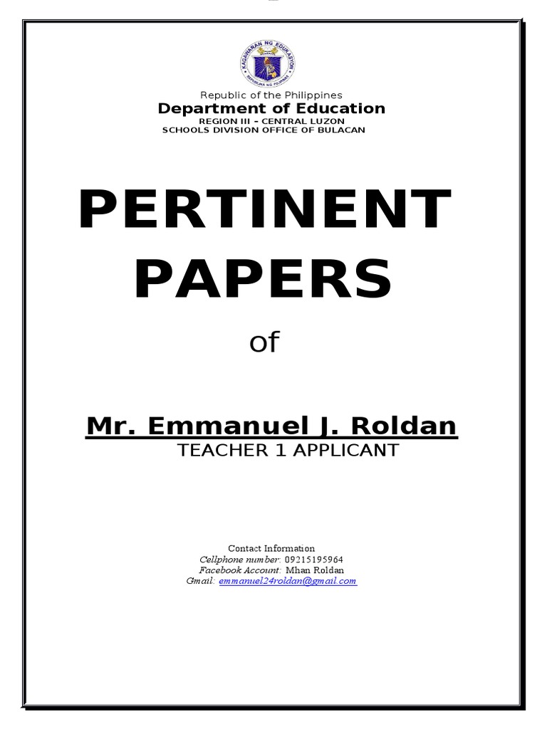 Pertinent Papers AND Table OF Contents | PDF