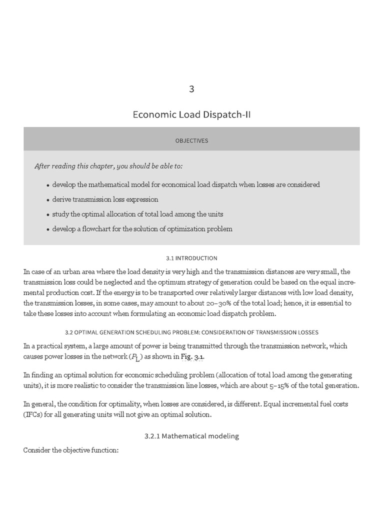 Chapter 3. Economic Load Dispatch-II - Power System Operation and ...