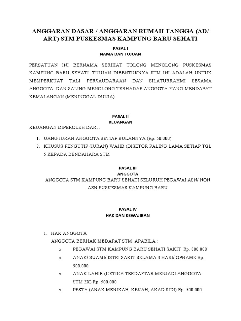 Ad Art STM Sehati Puskesmas Kampung Baru | PDF