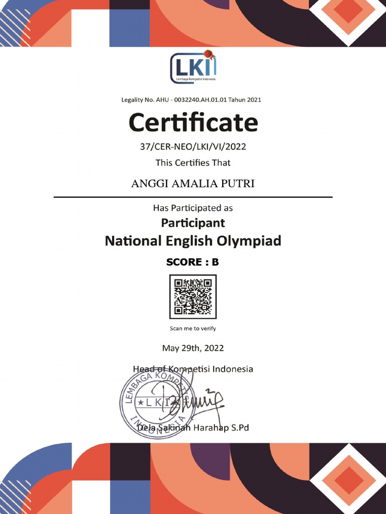 Sertif Olimpiade | PDF