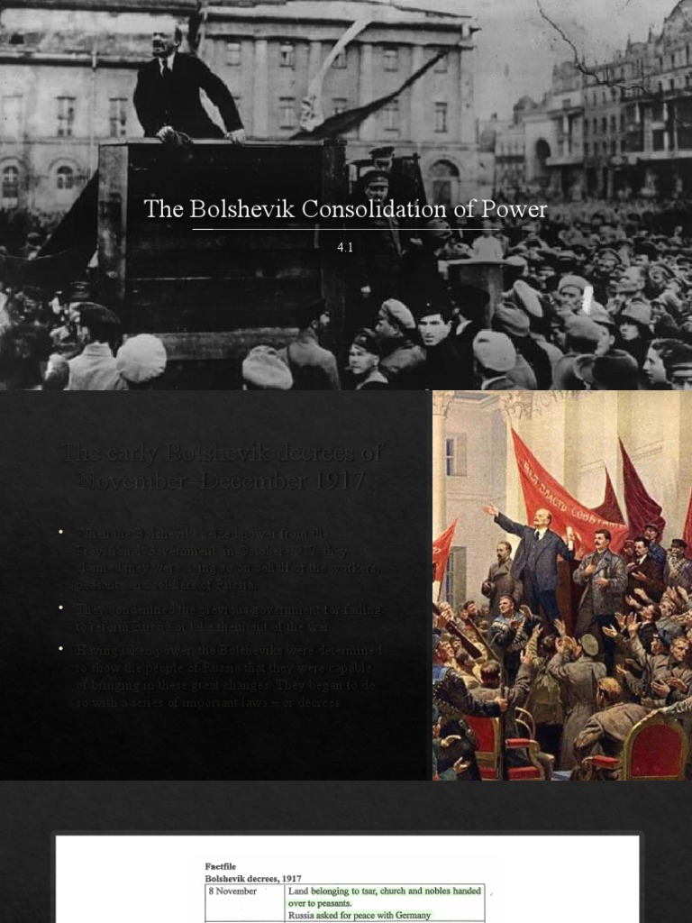 4 - 1 Bolshevik Consolidation of Power | PDF | Vladimir Lenin | Bolsheviks