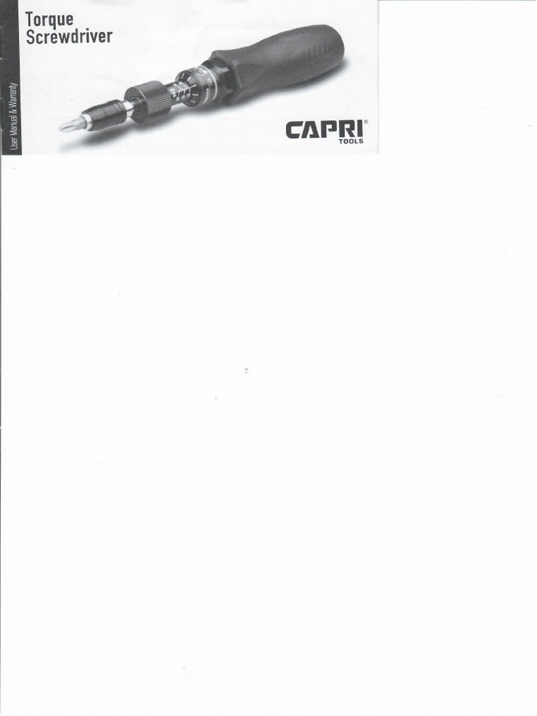 Capri Torque Screwdriver | PDF