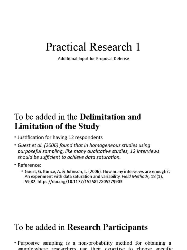 For Additional Input in Chapter 1 and 2 | Download Free PDF | Qualitative Research | Sampling ...