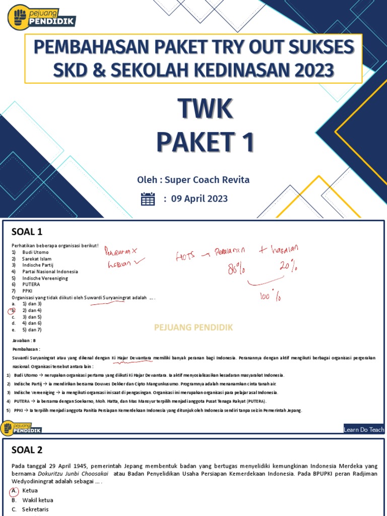 Pembahasan To 1 TWK | PDF