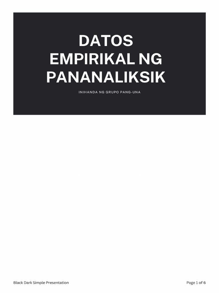 Unang Grupo- Datos Empirikal.tekswal | PDF