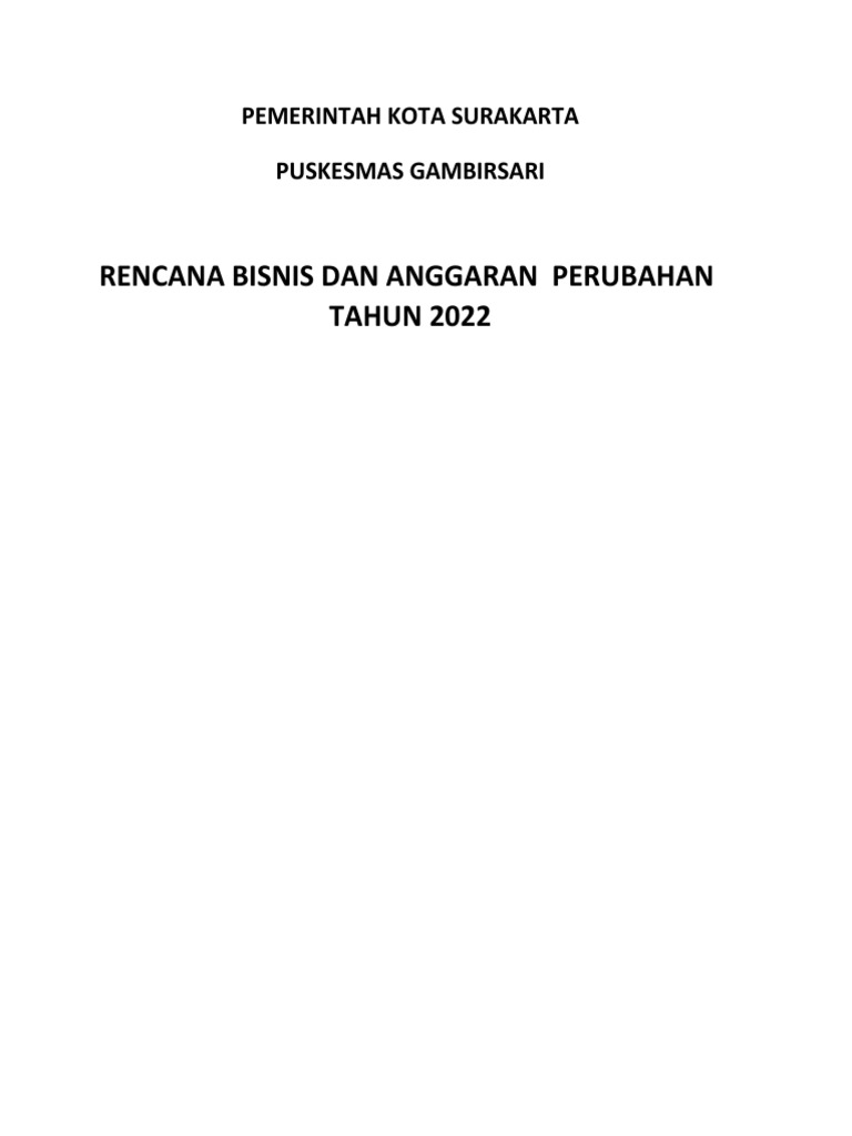 RBA BLUD Perubahan 2022 | PDF