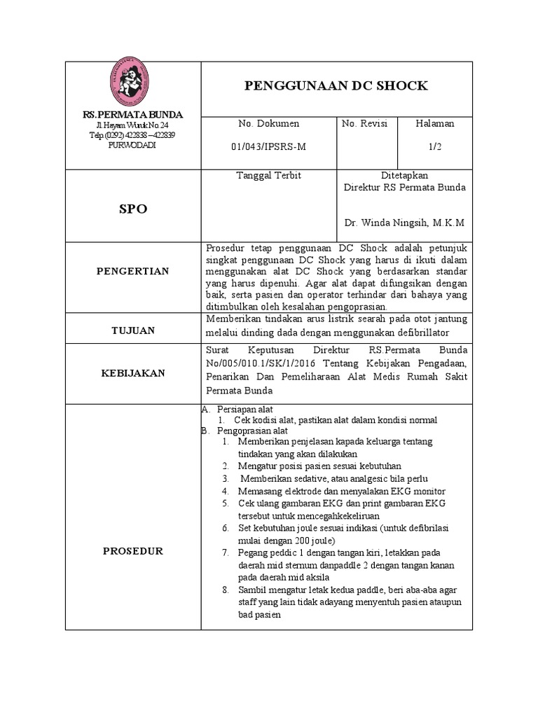 Sop Defibilator | PDF