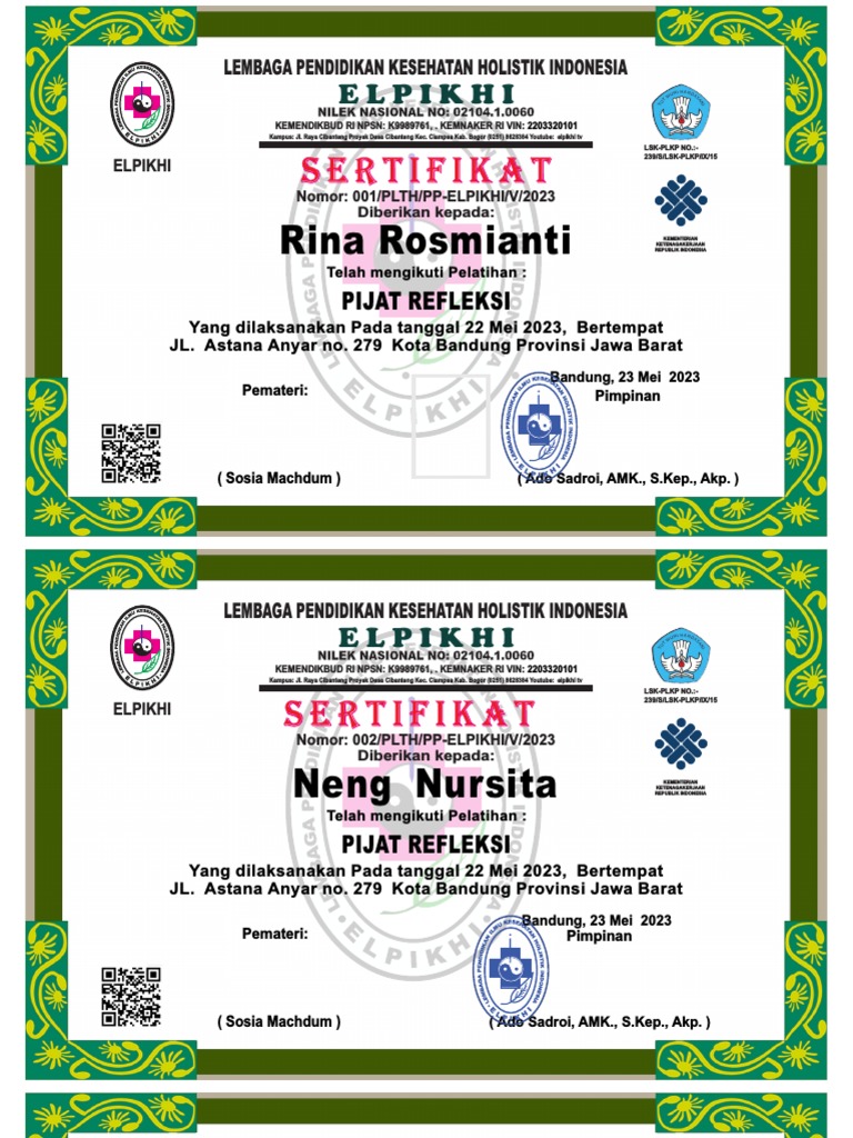 Sertifikat Elpikhi | PDF