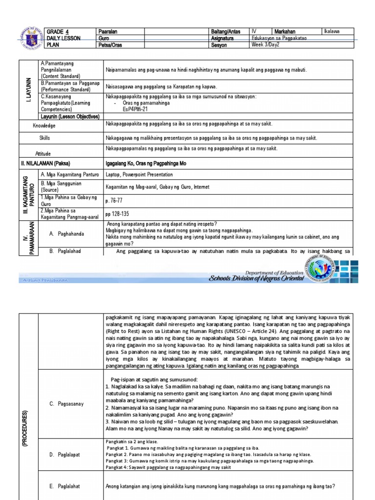 ESP4 Q2 Wk3 Day2 | PDF