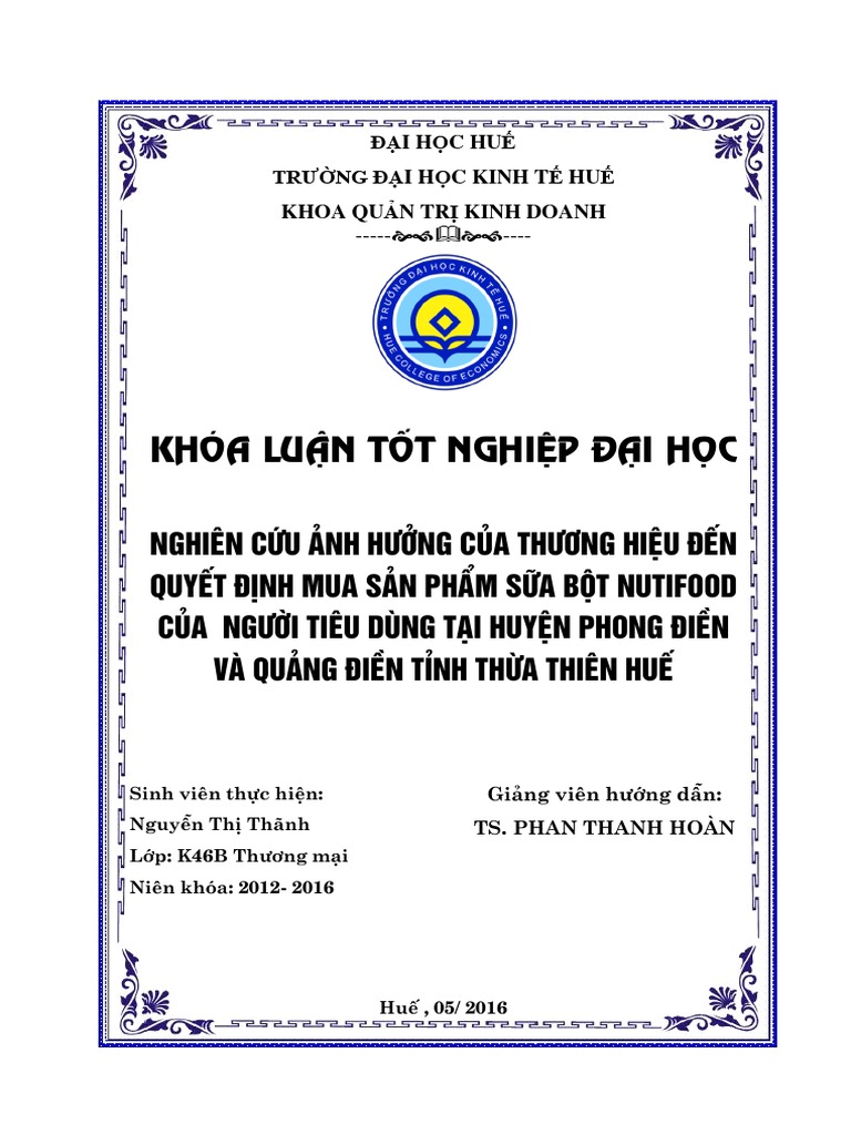 Nghien Cuu Anh Huong Cua Thuong Hieu Den Quyet Dinh Mua San Pham Sua Bot Nutifood Cua Nguoi Tieu ...