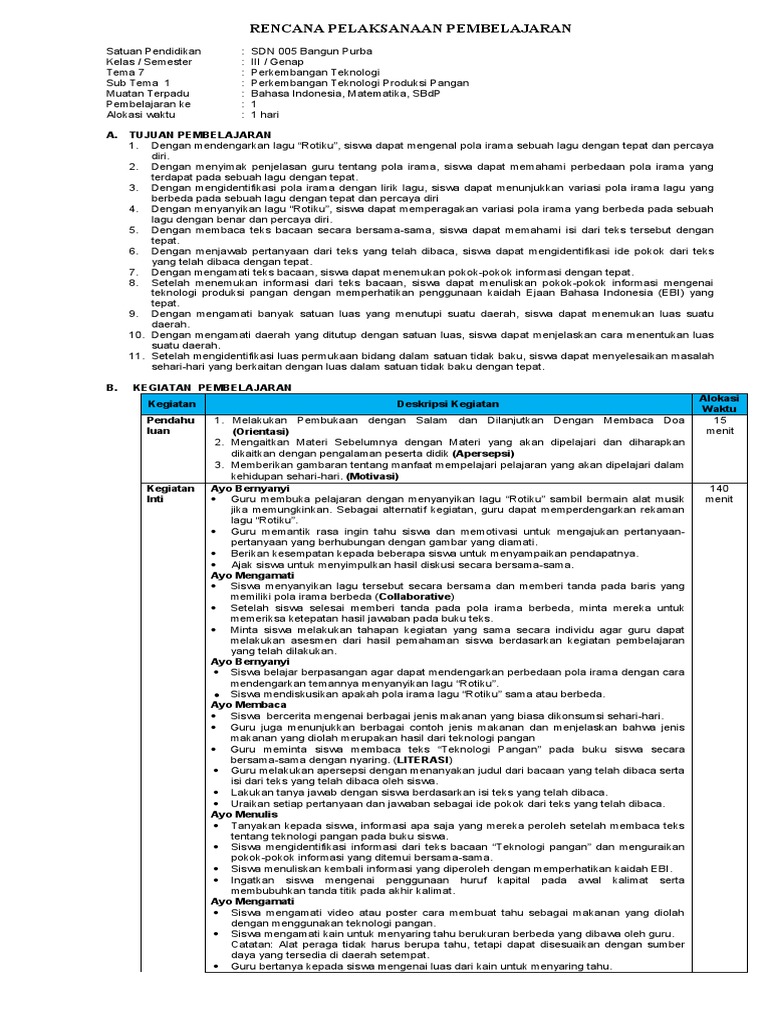 RPP Tema 7 | PDF | Karier & Perkembangan