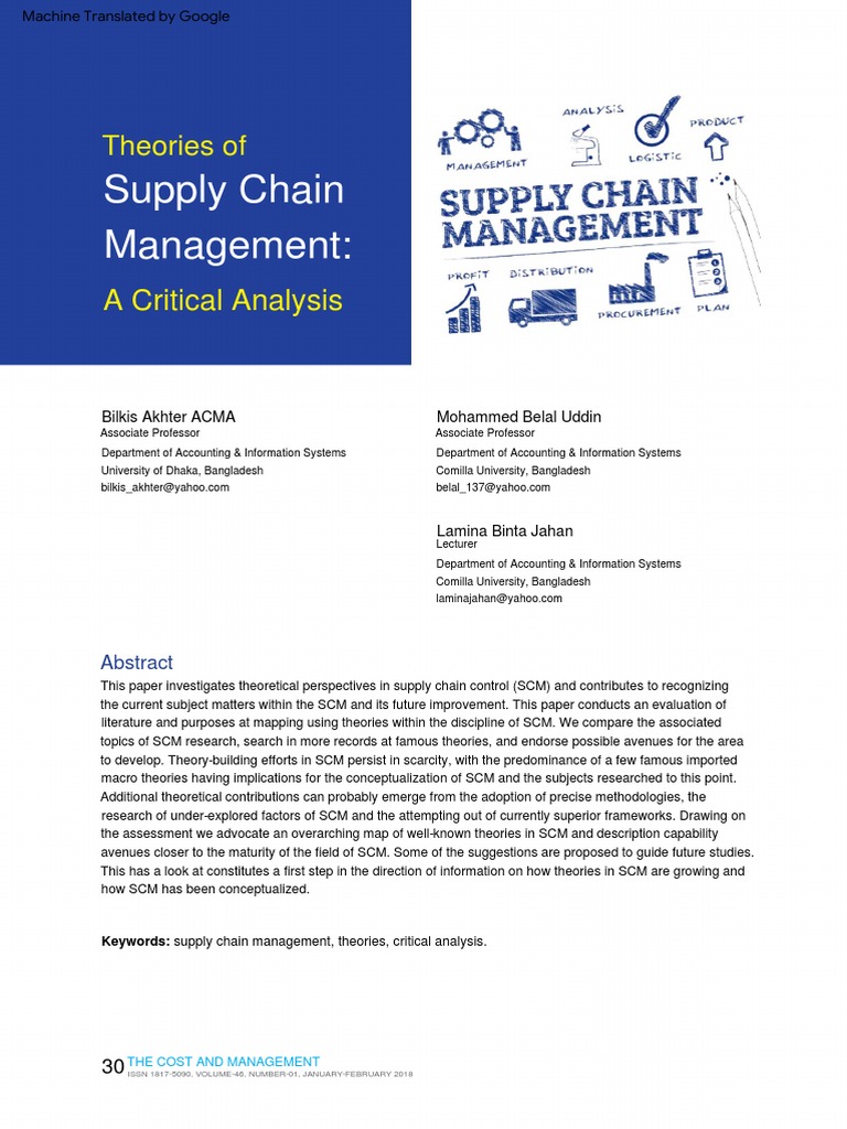 04.theories of Supply | PDF | Supply Chain Management | Supply Chain