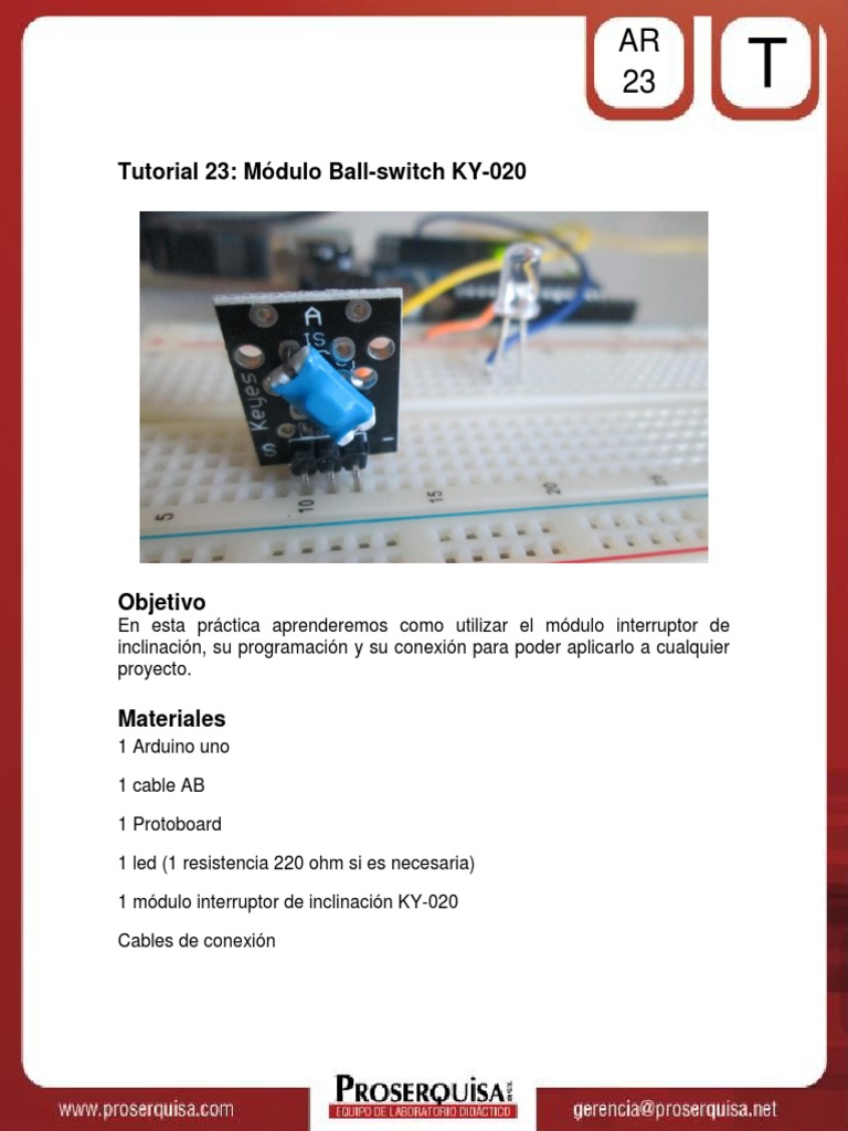 Tutorial 23 Módulo Ball Switch KY 020 | PDF